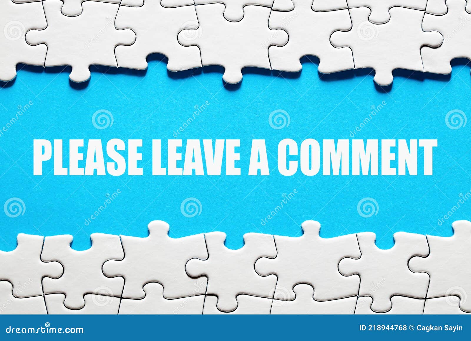 Please Leave a Comment Message Framed by Jigsaw Puzzle Pieces. Customer ...