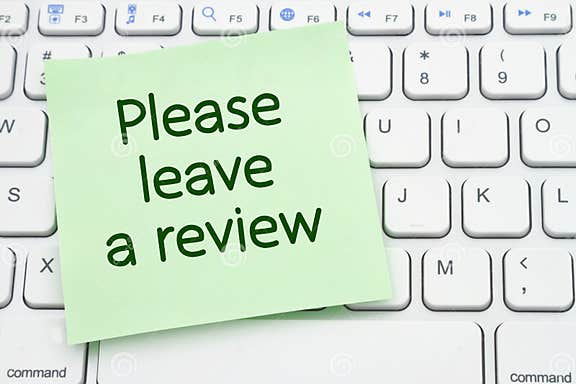 Please Leave a Review on a Keyboard Stock Photo - Image of sticky ...