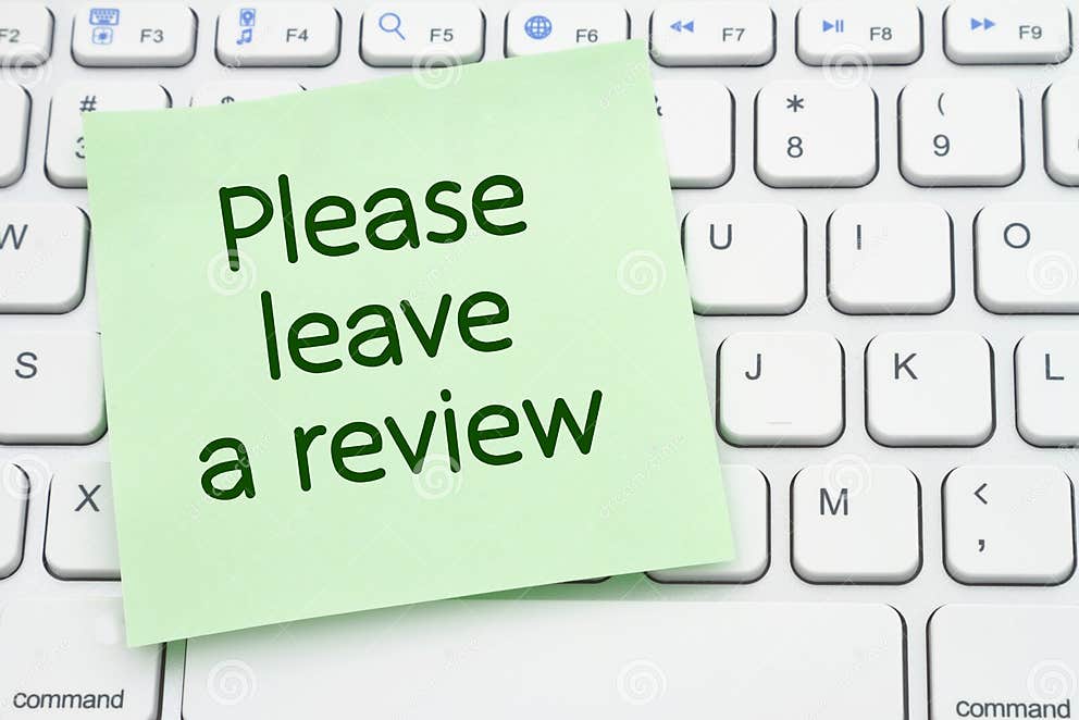 Please Leave a Review on a Keyboard Stock Photo - Image of sticky ...