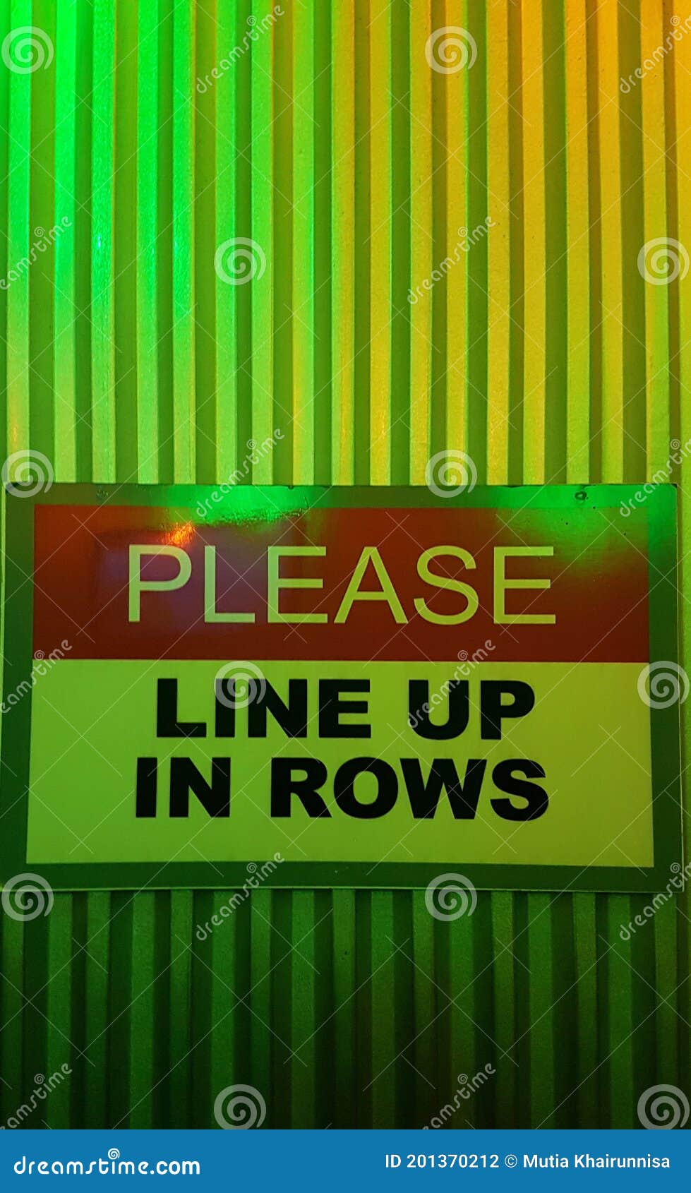 Please Line Up in Rows Sign. Stock Photo - Image of presentation ...