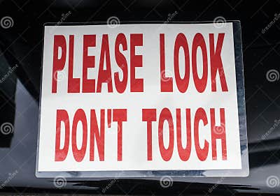 Please Look Don T Touch Sign Stock Photo - Image of customers, bright ...