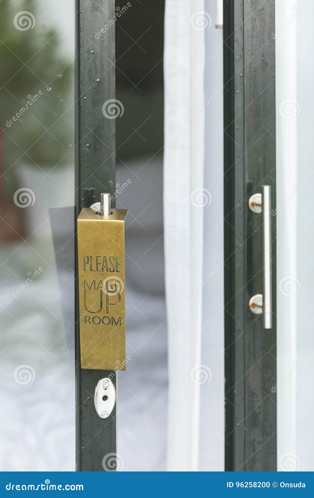 Please Make Up Room Sign on Door in Resort Stock Photo - Image of room ...