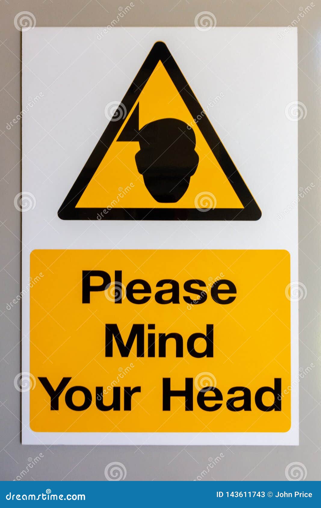 Please Mind Your Head Warning Sign Stock Image - Image of dangerous ...