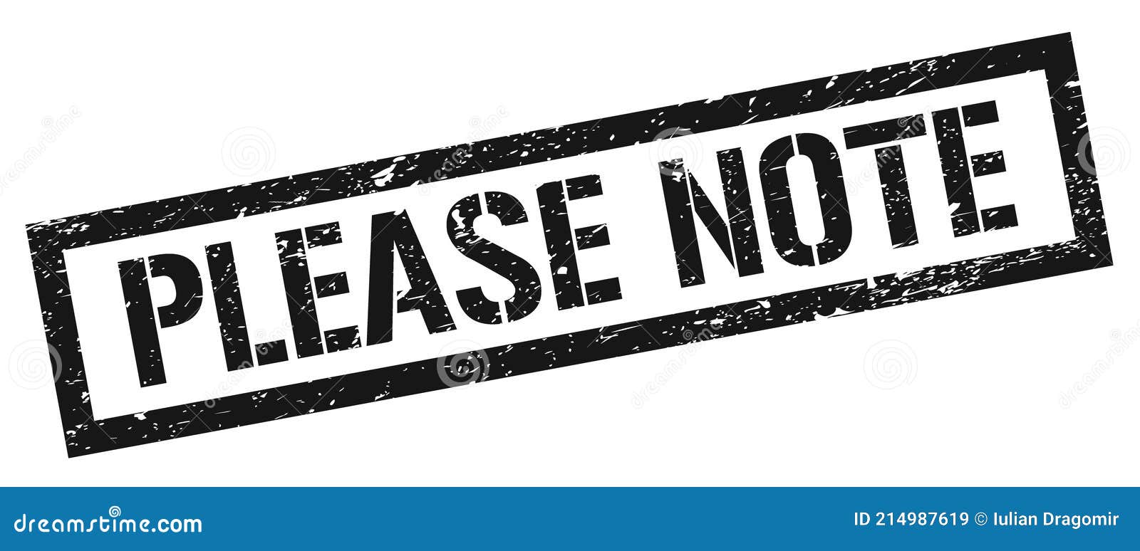 PLEASE NOTE Black Grungy Rectangle Stamp Stock Illustration ...