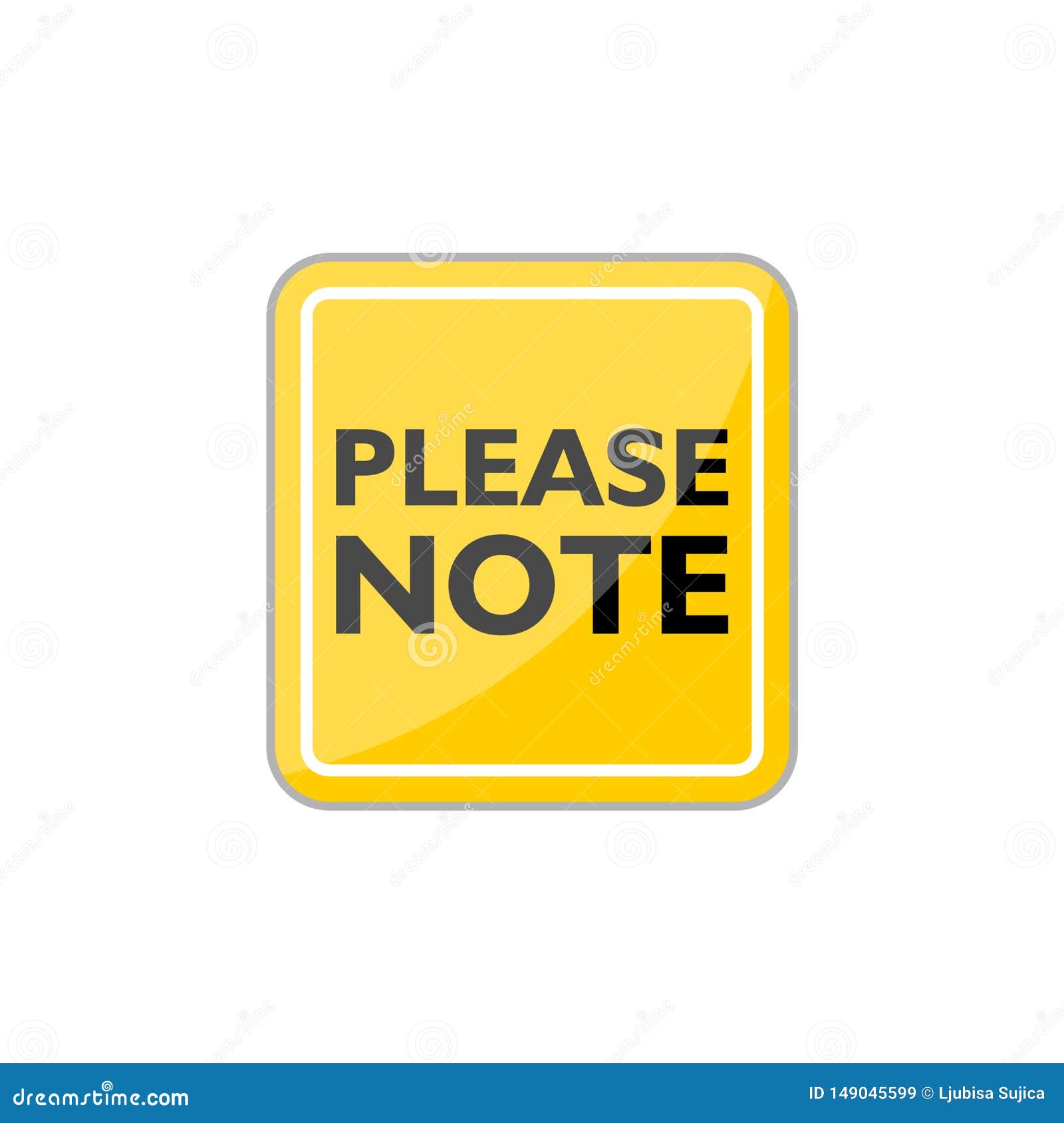 Please Note Road Sign on White Background Stock Vector - Illustration ...