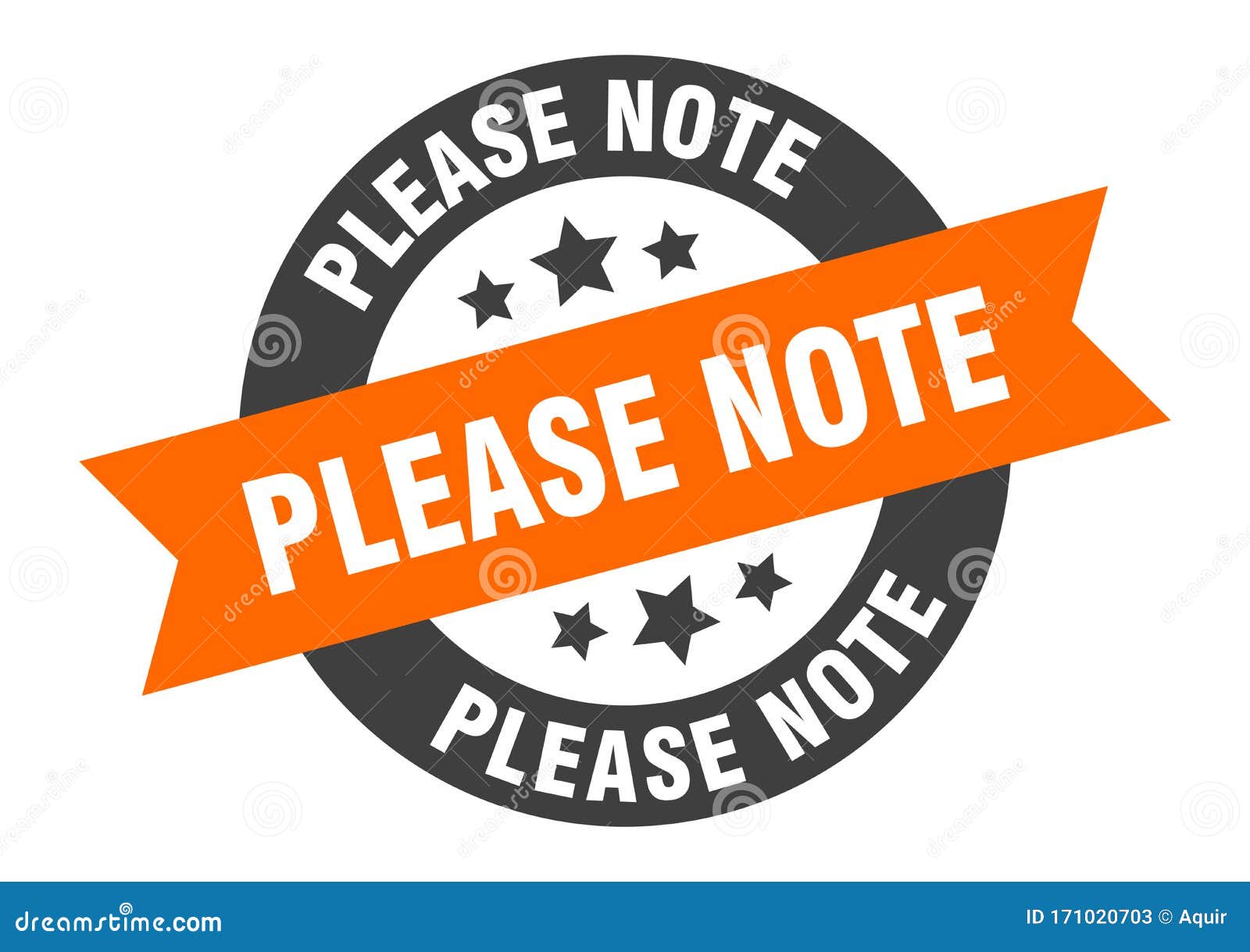 Please Note Sign. Please Note Round Ribbon Sticker Stock Vector ...