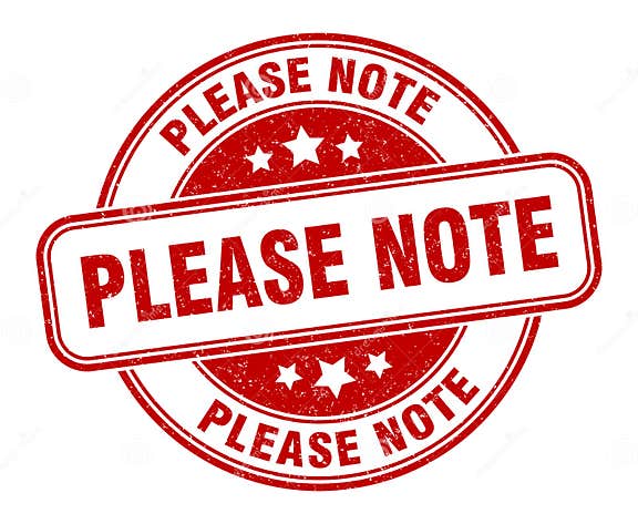 Please Note Stamp. Please Note Round Grunge Sign Stock Vector ...