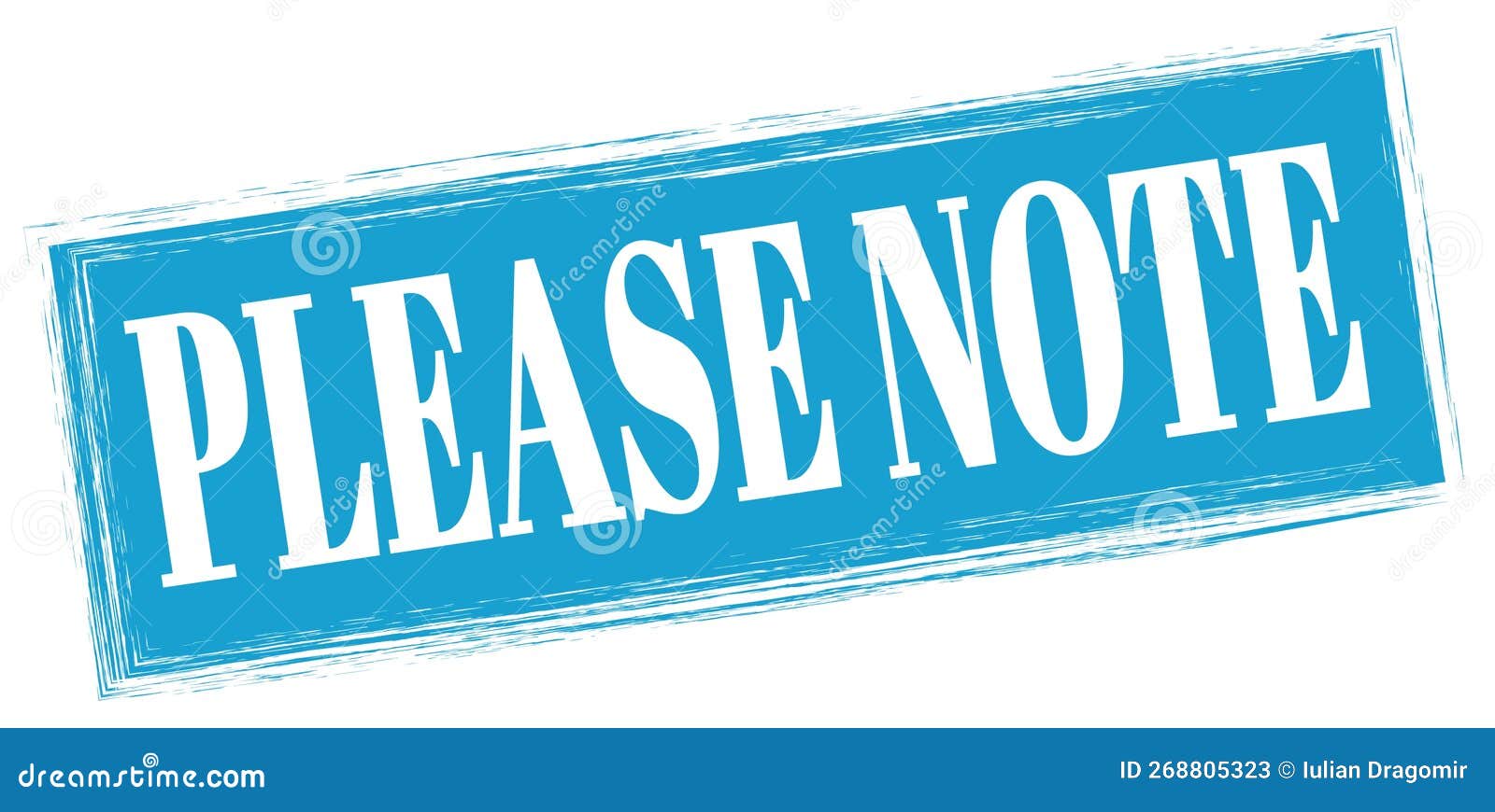 PLEASE NOTE Text Written on Blue Stamp Sign Stock Illustration ...