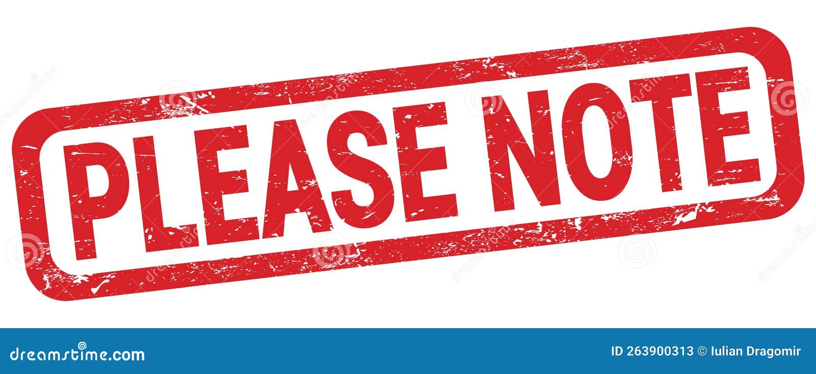 PLEASE NOTE Text Written on Red Rectangle Stamp Stock Illustration ...
