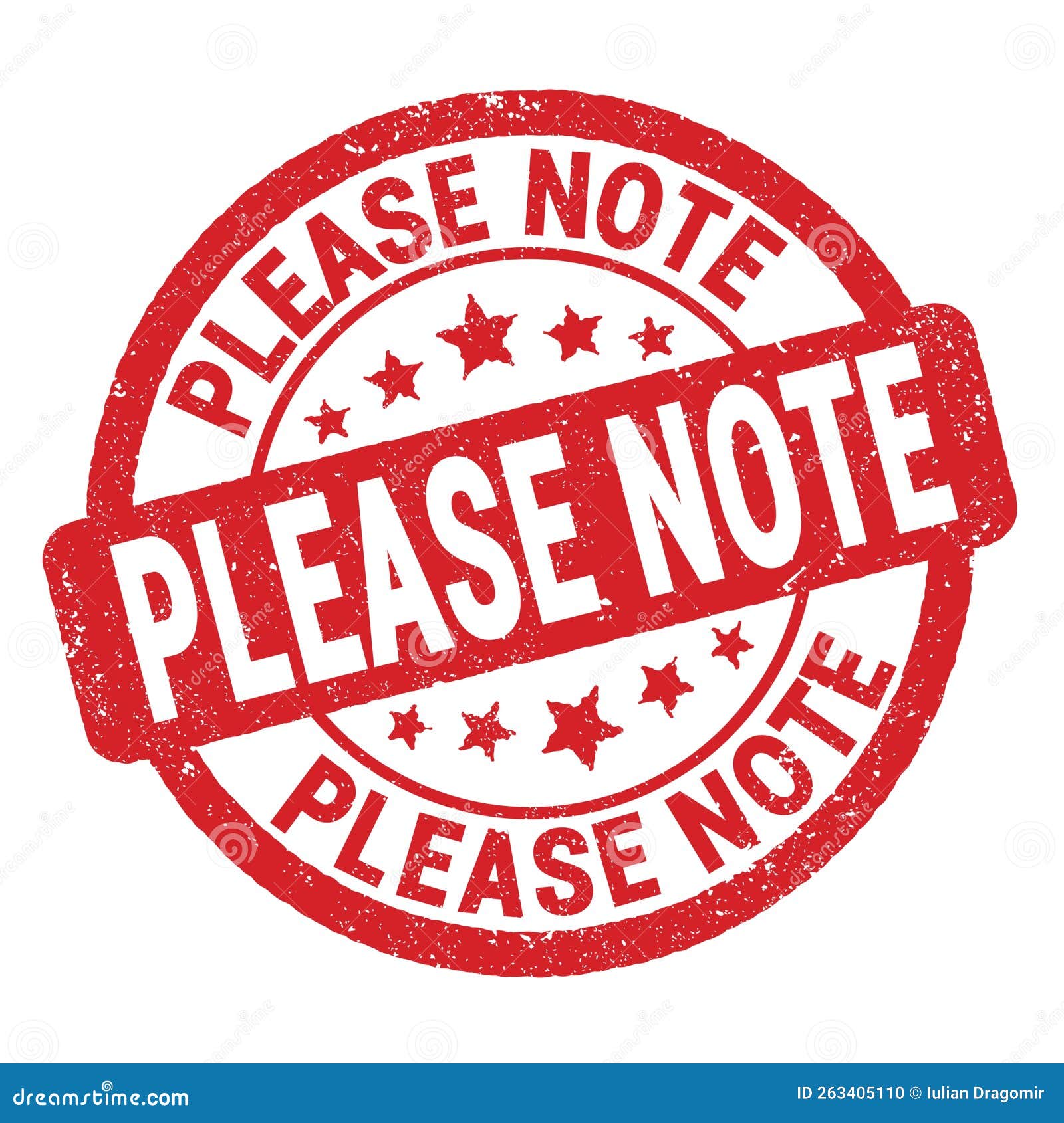 PLEASE NOTE Text Written on Red Round Stamp Sign Stock Illustration ...