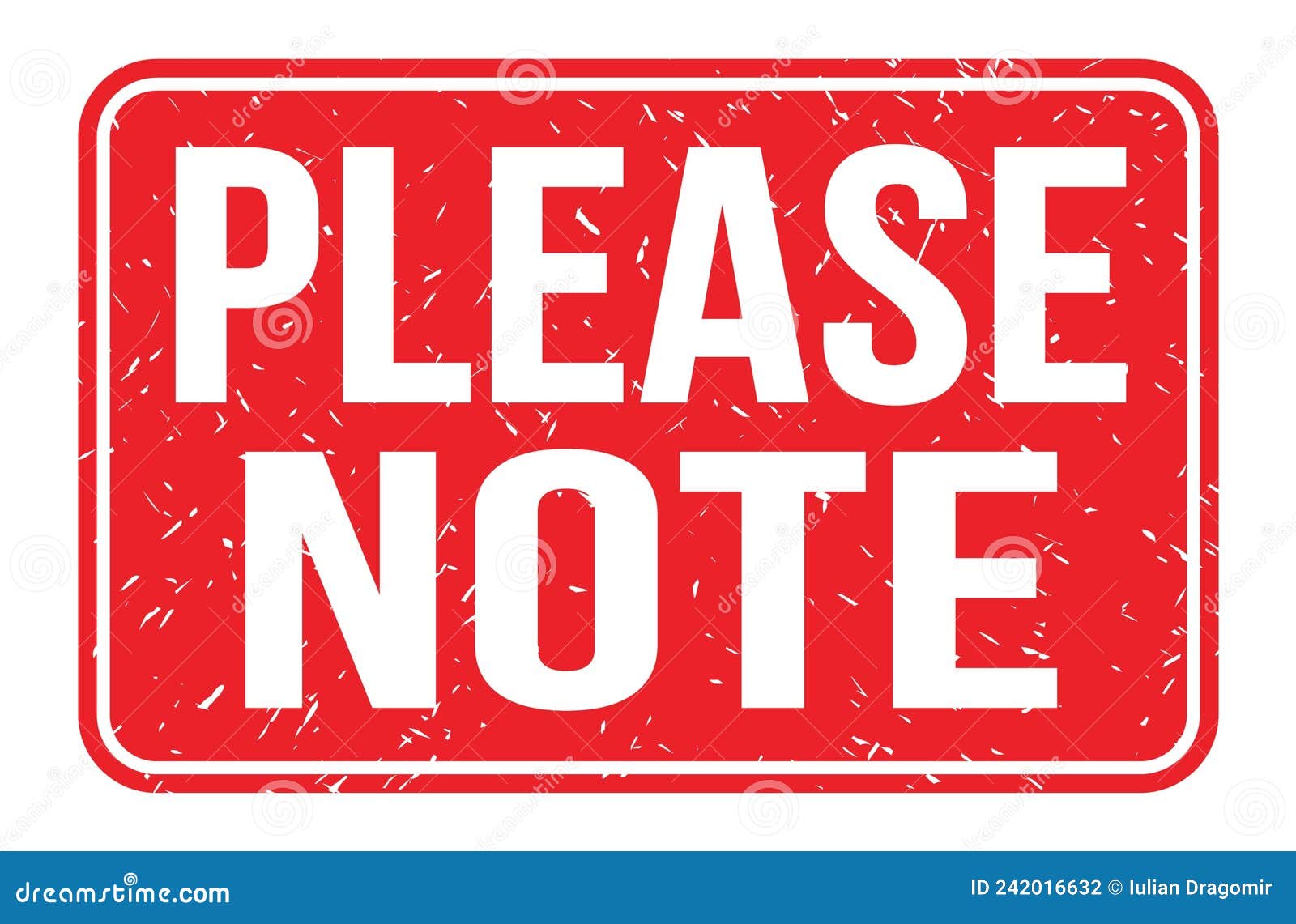 PLEASE NOTE, Words on Red Rectangle Stamp Sign Stock Illustration ...