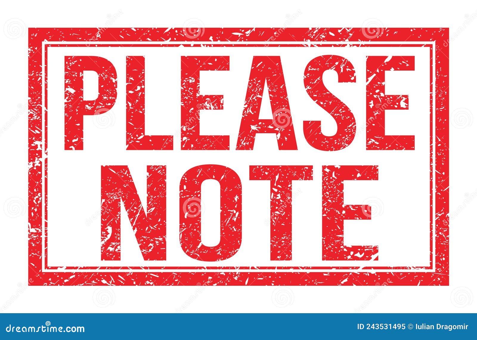 PLEASE NOTE, Words on Red Rectangle Stamp Sign Stock Illustration ...