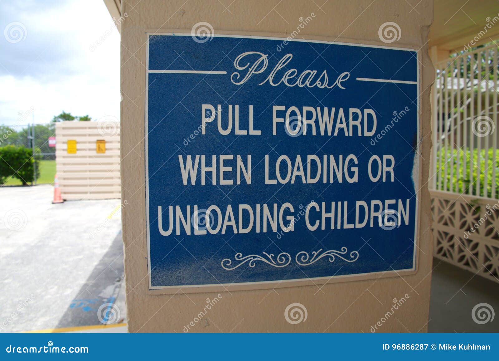 Please Pull Forward when Loading or Unloading Children Sign Stock Image ...