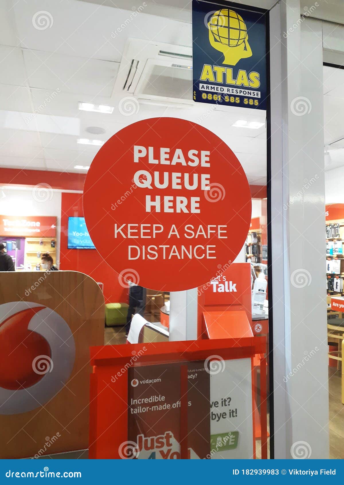 Please Queue Here. Keep a Safe Distance Editorial Stock Photo - Image ...