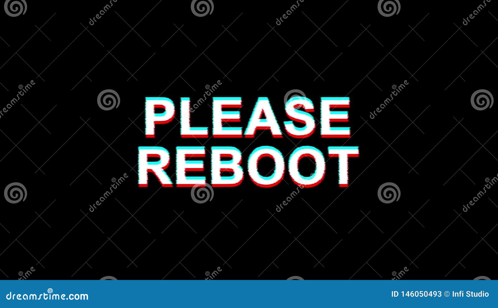 Please Reboot Glitch Effect Text Digital TV Distortion 4K Loop ...