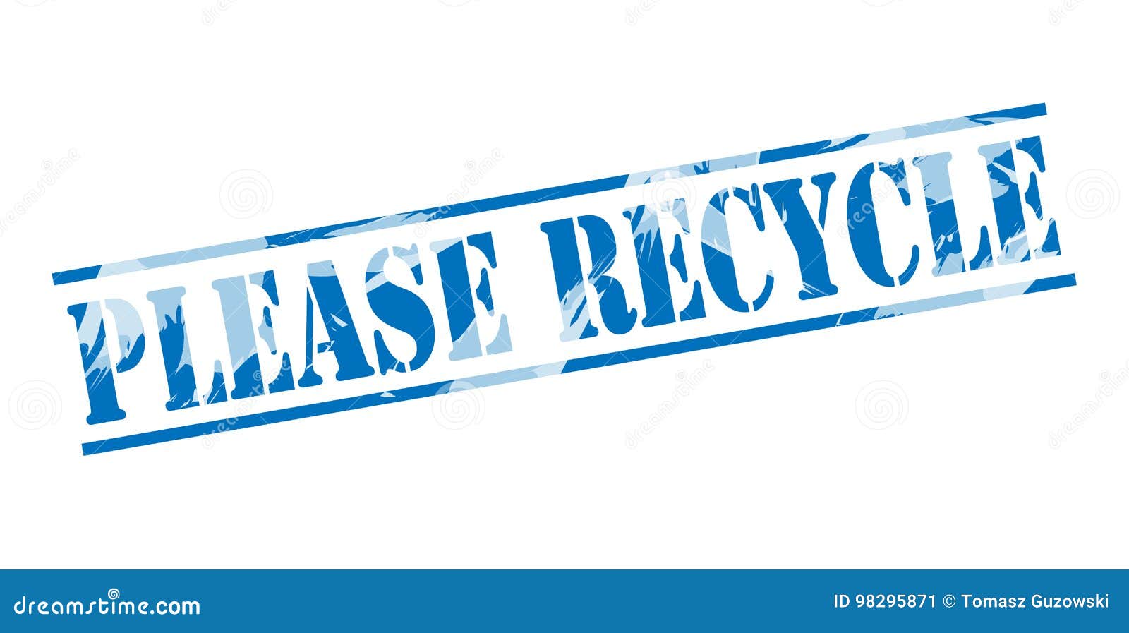 Please recycle blue stamp stock illustration. Illustration of design ...