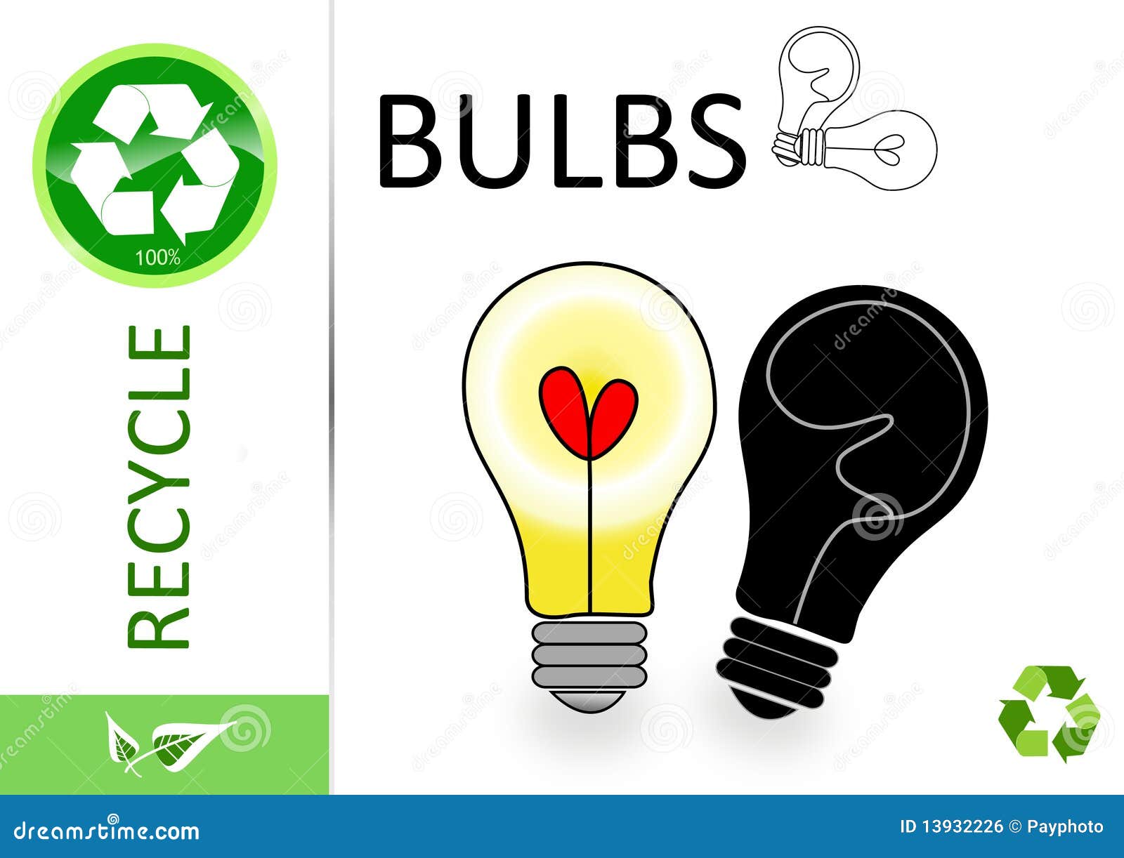 Please recycle bulbs stock vector. Illustration of recycling - 13932226