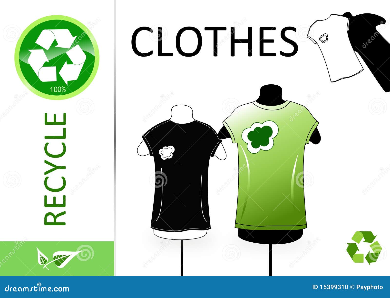Recycle Clothes Symbol Recycle Sign With Leaf Fabric Texture ...