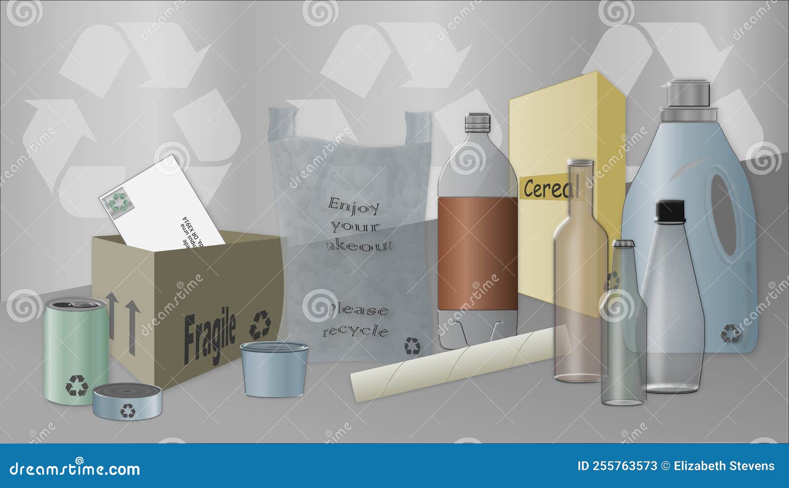 Please recycle everything stock illustration. Illustration of symbols ...
