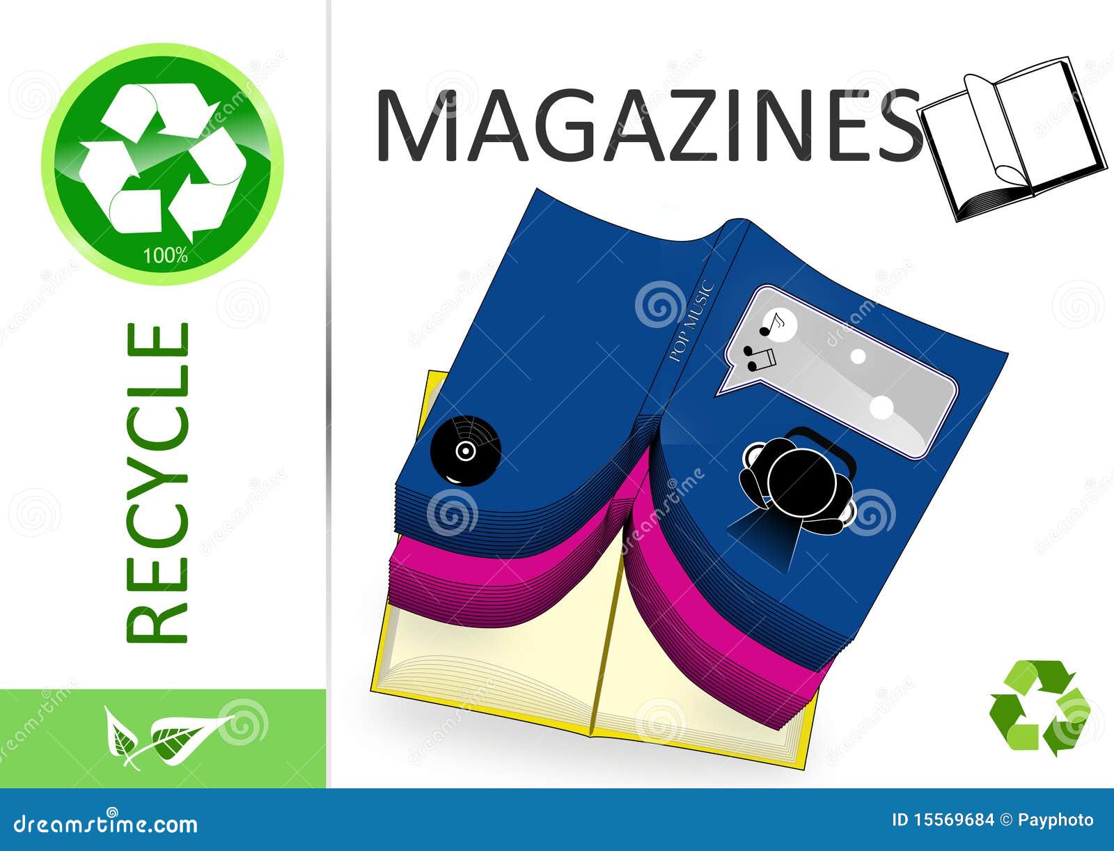Please recycle magazines stock vector. Illustration of global - 15569684