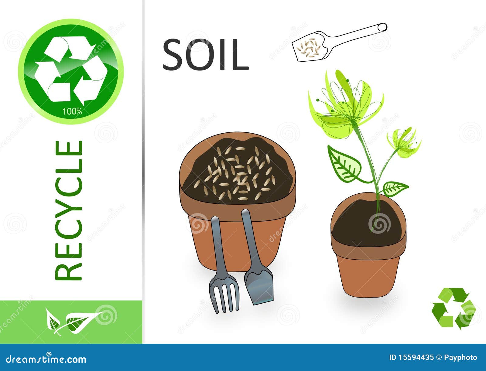 Please recycle soil stock vector. Illustration of garbage - 15594435