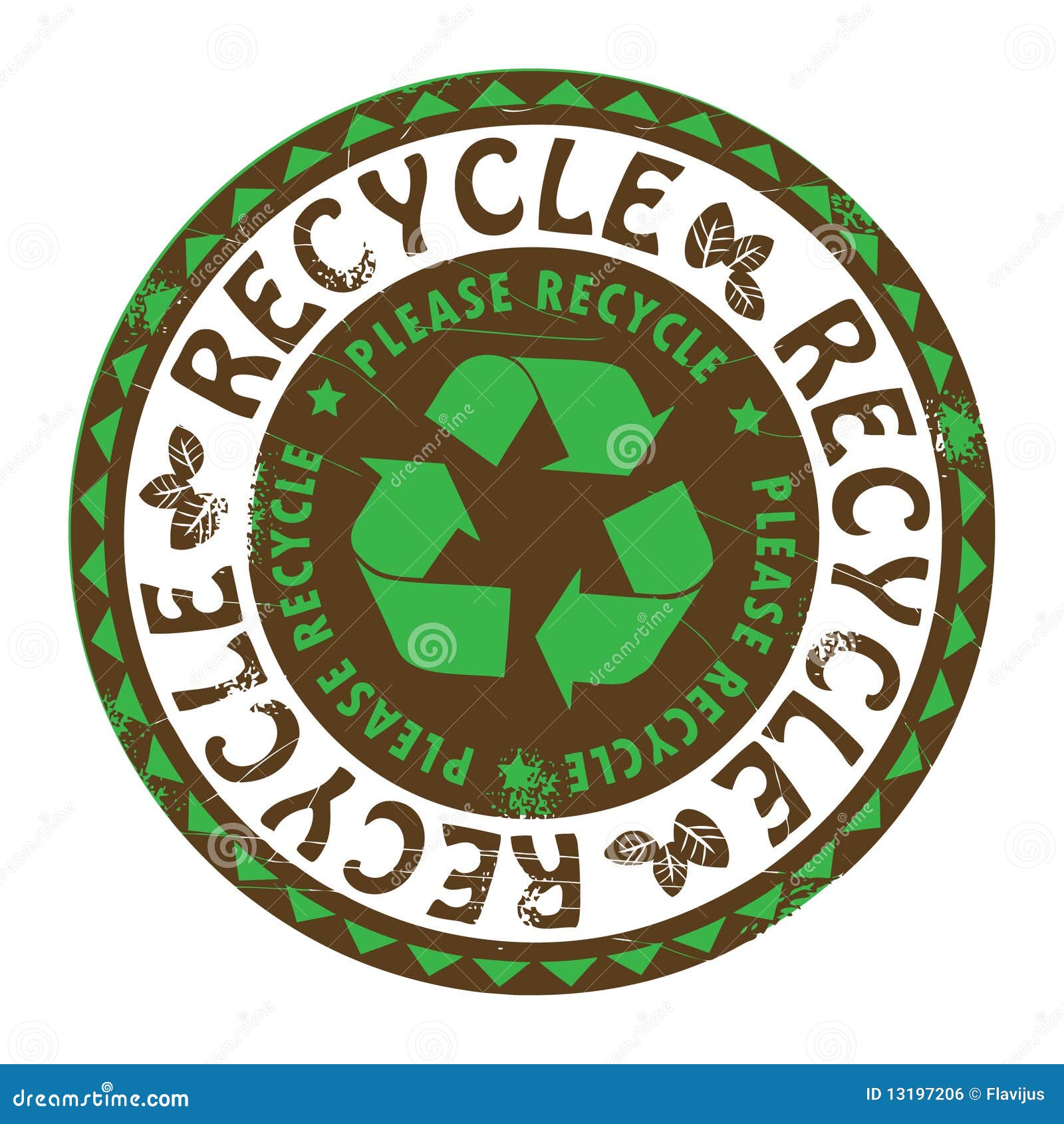 Please recycle stamp stock vector. Illustration of circle - 13197206