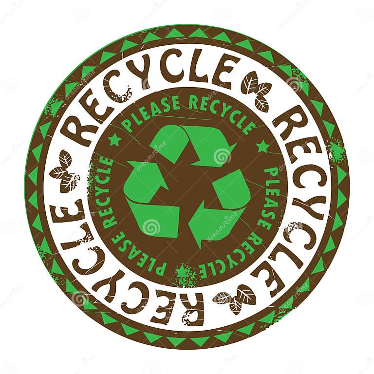 Please recycle stamp stock vector. Illustration of circle - 13197206