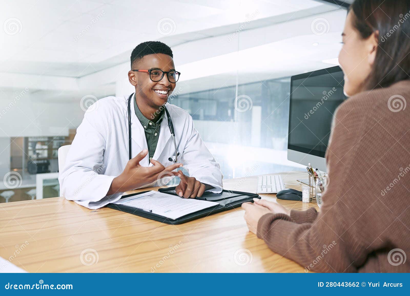 Please Remember these Two Things. a Handsome Doctor Sitting with His ...