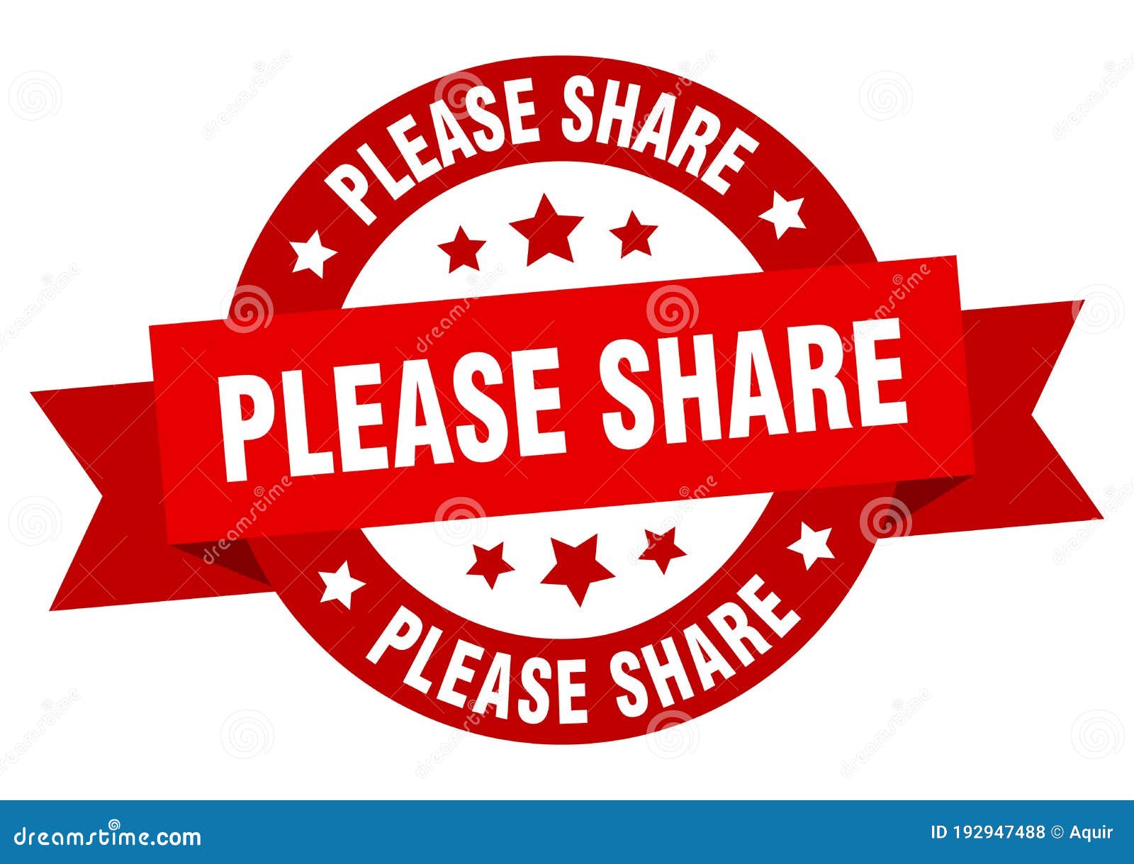 Please Share Round Ribbon Isolated Label. Please Share Sign Stock ...