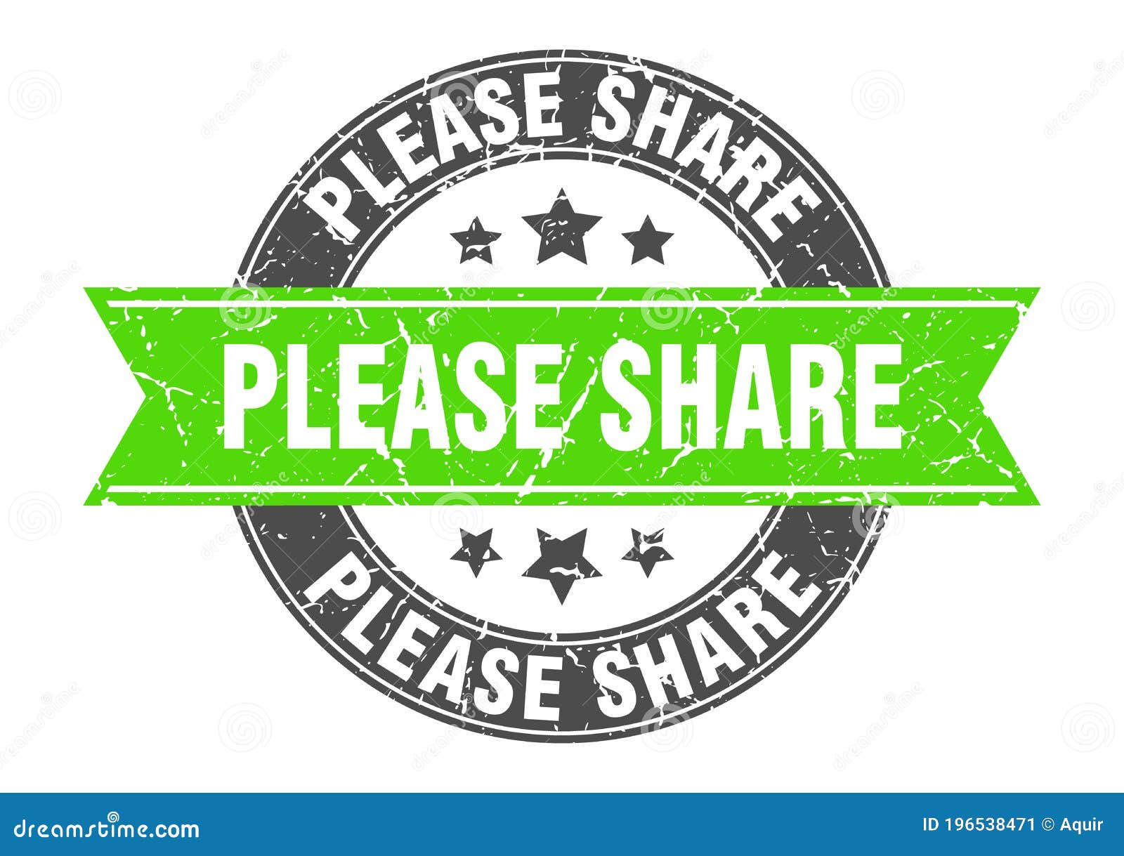 Please Share Round Stamp with Ribbon. Label Sign Stock Vector ...