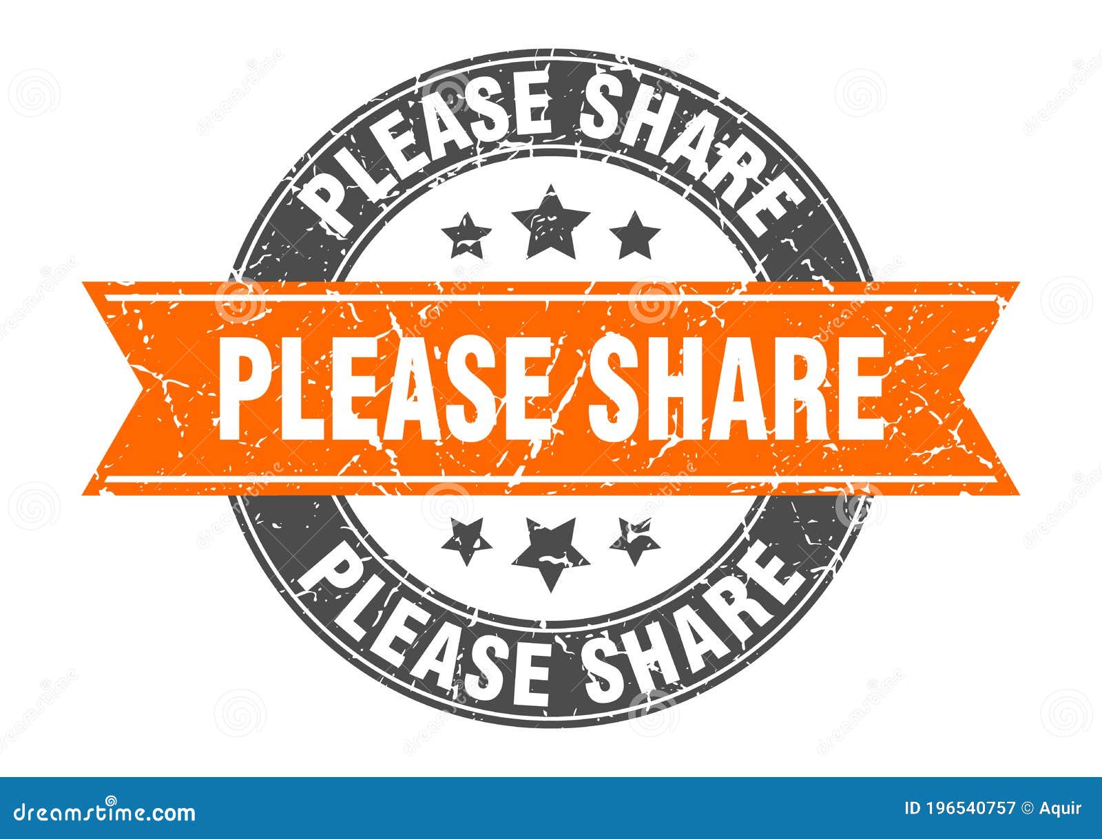 Please Share Round Stamp with Ribbon. Label Sign Stock Vector ...