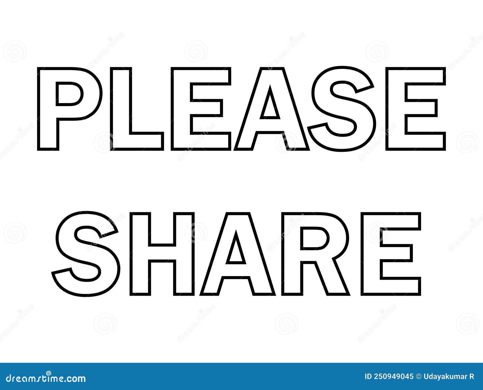 Please Share Text. Please Share Out Line Text Isolated Sign. Please ...