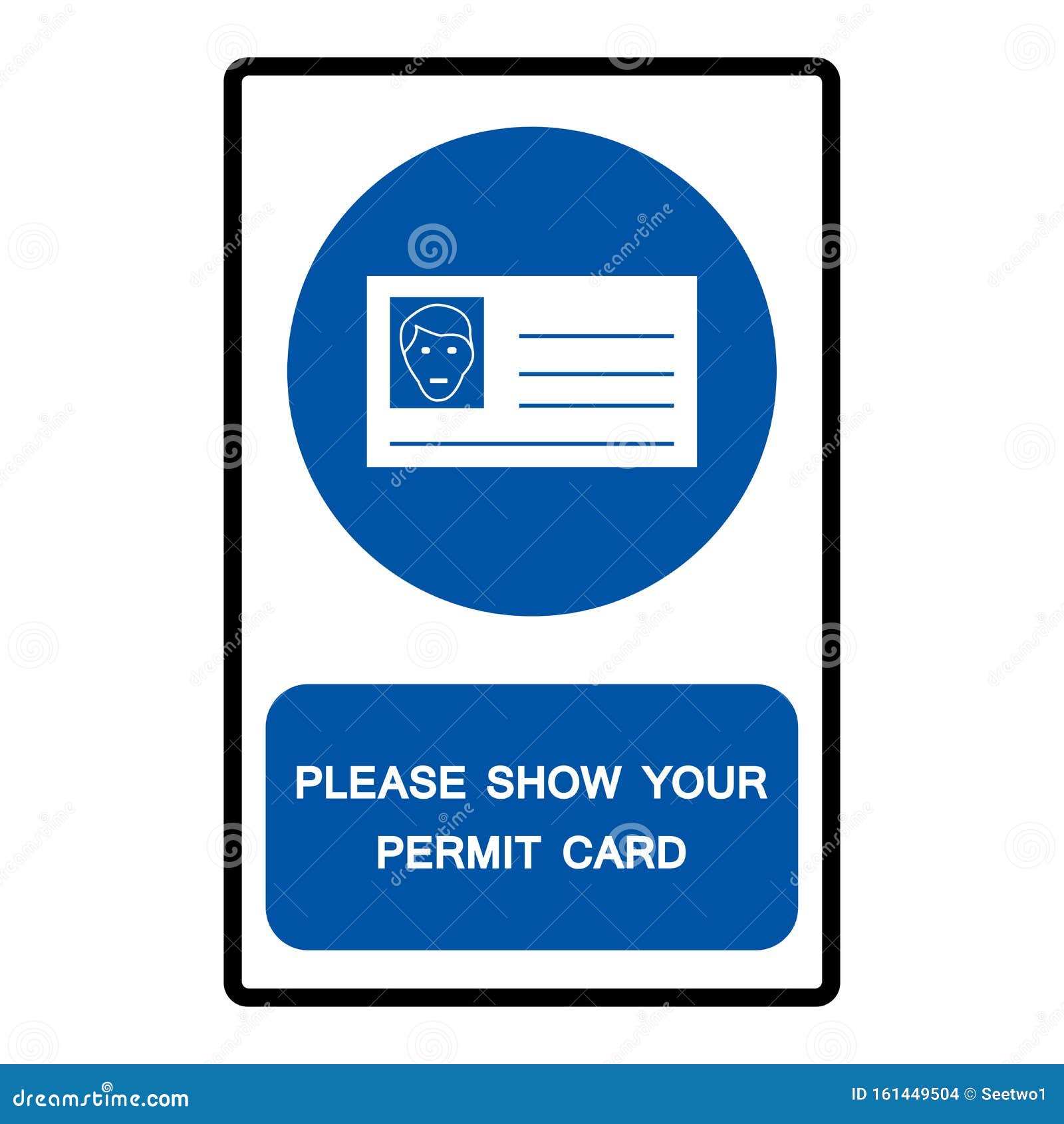 Please Show Your Permit Card Symbol Sign Isolate on White Background ...