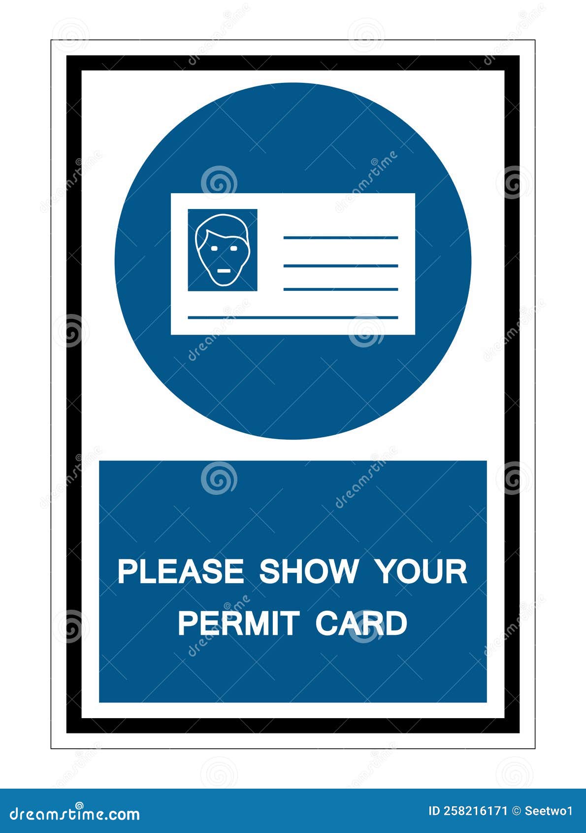 Please Show Your Permit Card Symbol Sign Isolate on White Background ...