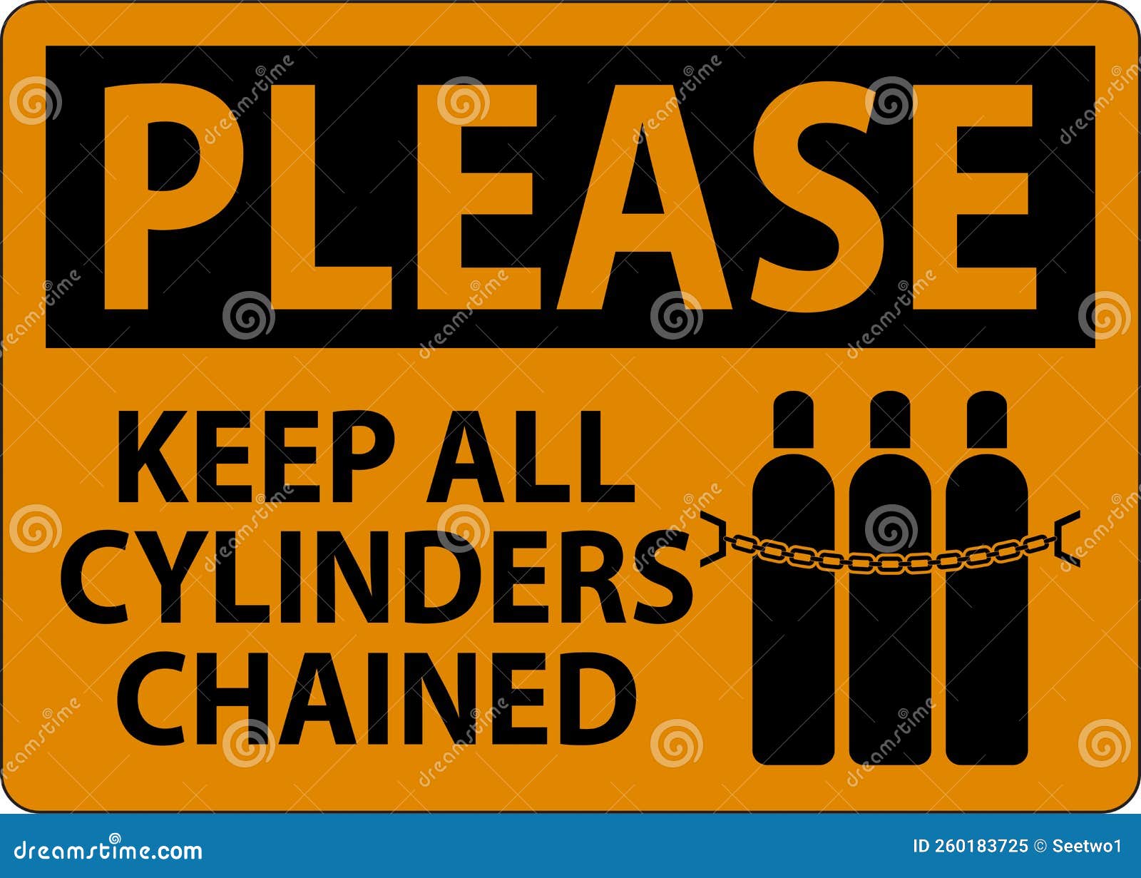 Please Sign Keep All Cylinders Chained Stock Vector - Illustration of ...