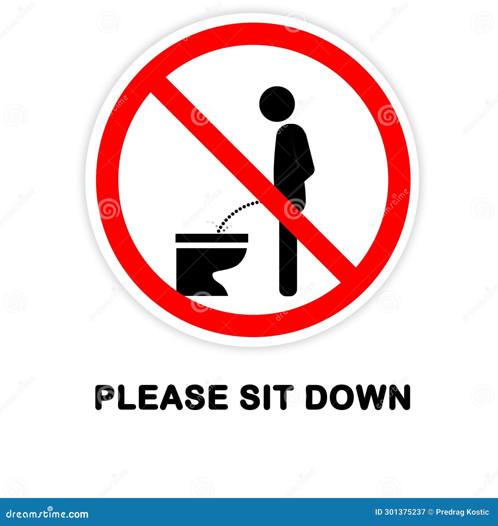 Please sit down WC stock illustration. Illustration of text - 301375237