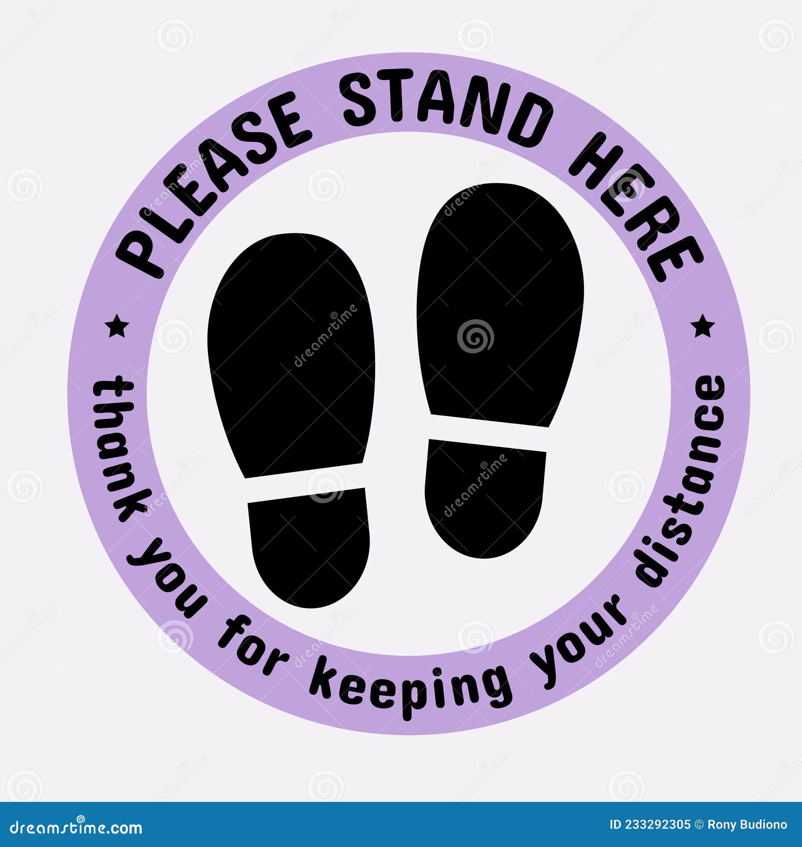 Please Stand Here Sign. Round Sign Stock Vector - Illustration of ...