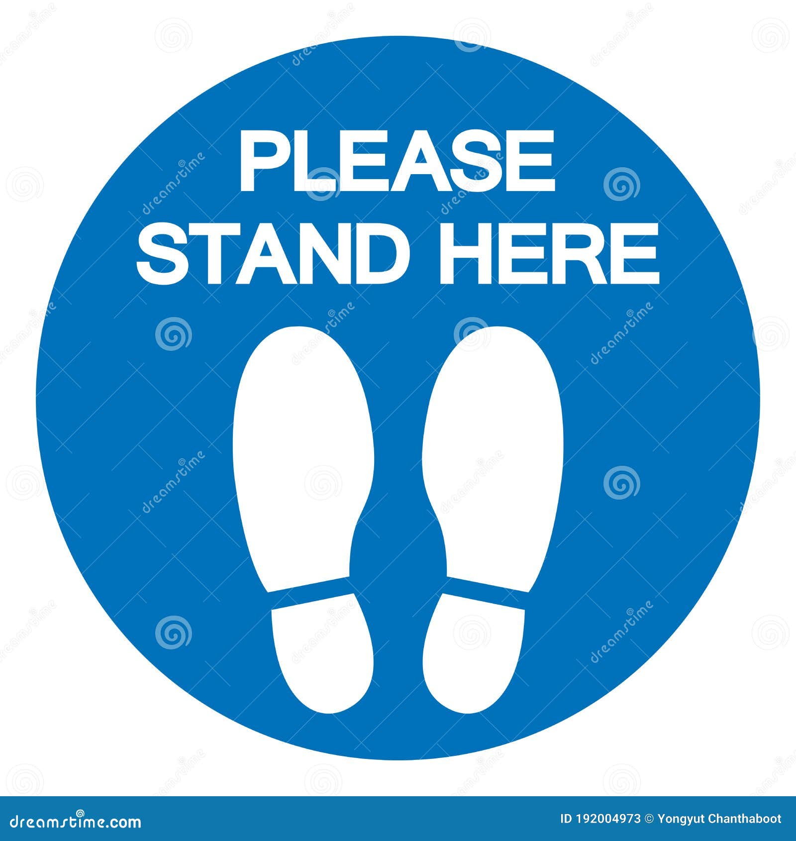 Please Stand Here Symbol, Vector Illustration, Isolated on White ...