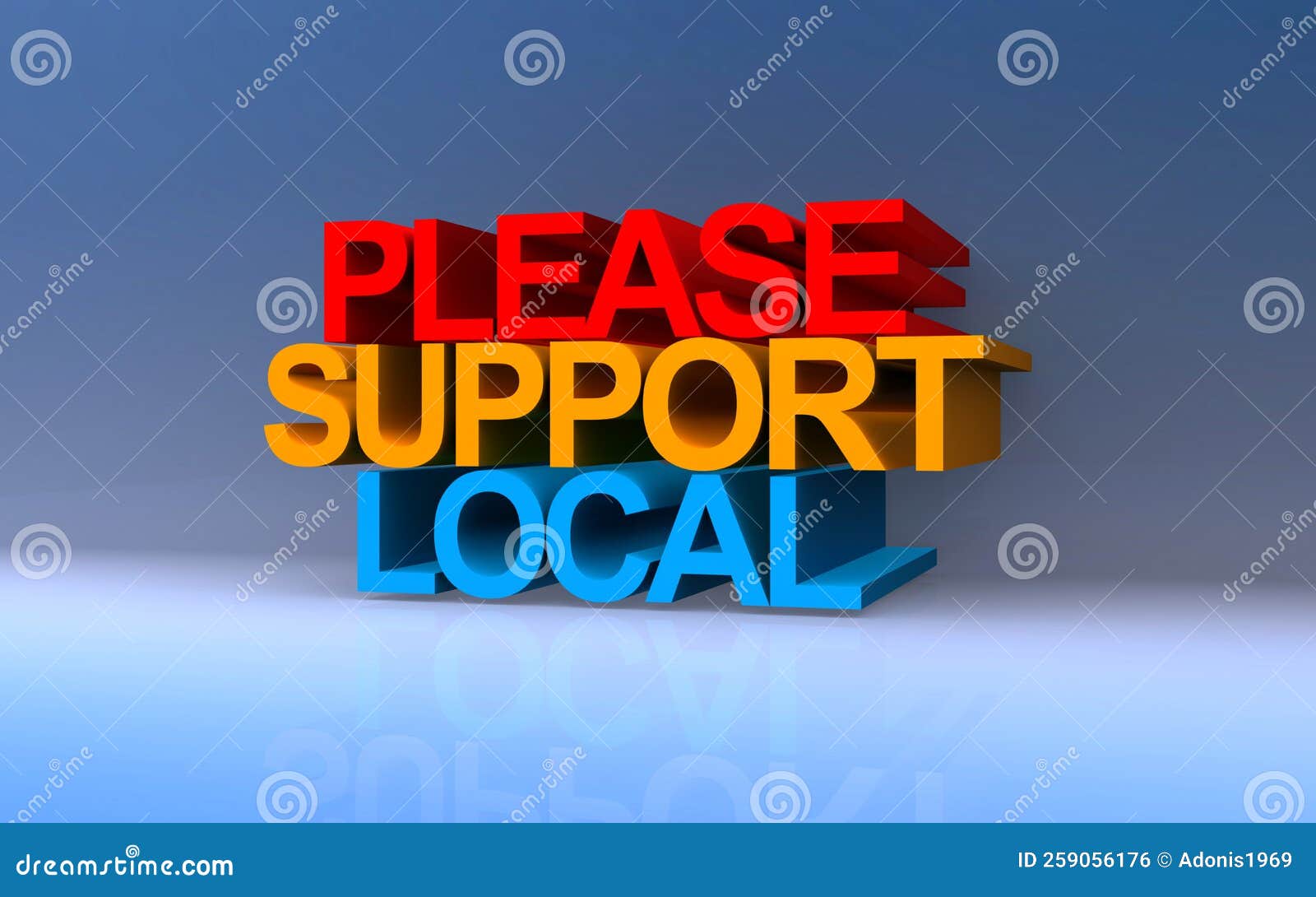 Please Support Local on Blue Stock Illustration - Illustration of ...