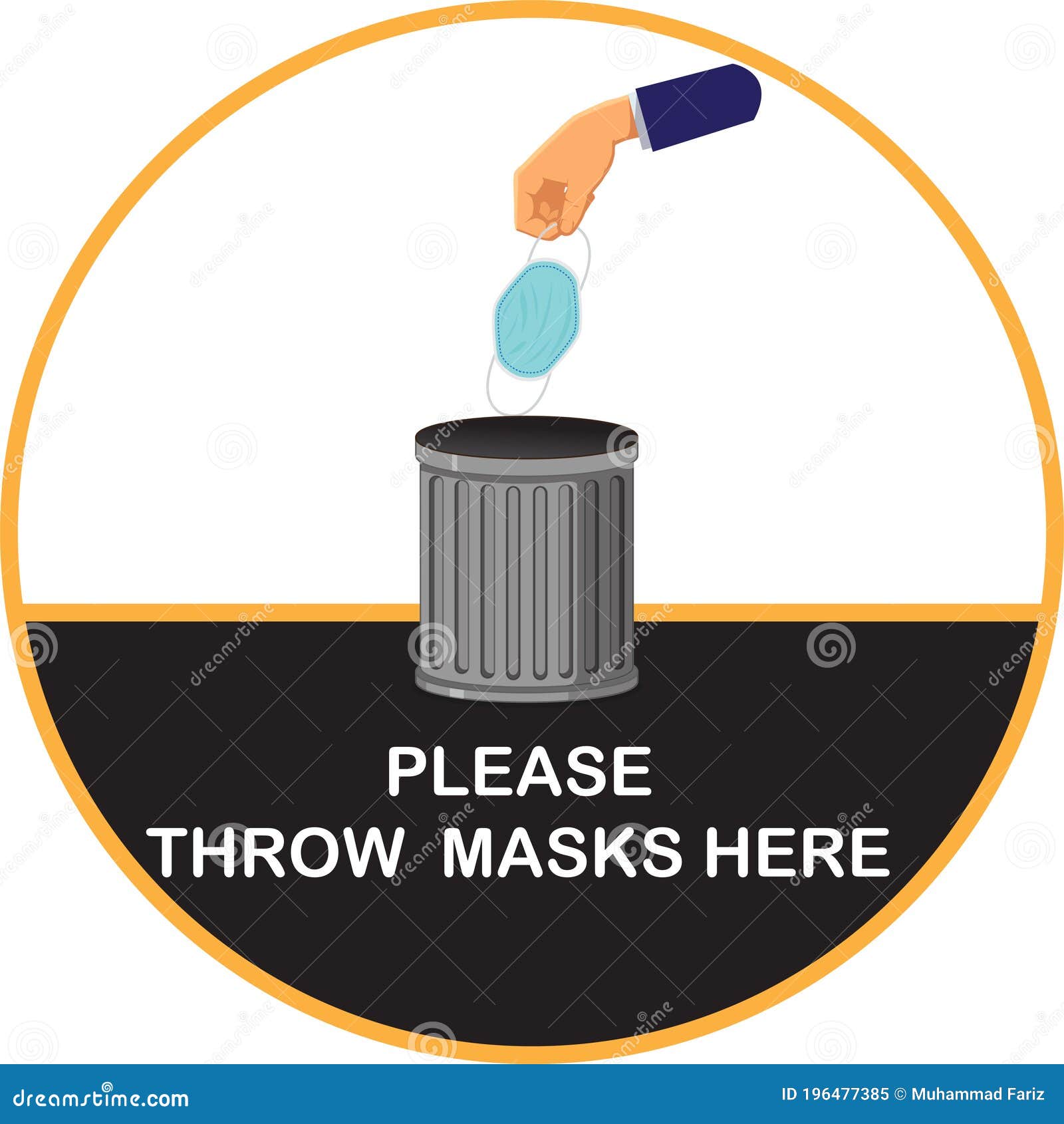 Please Throw Masks Here. Vector Illustrations Stock Vector ...