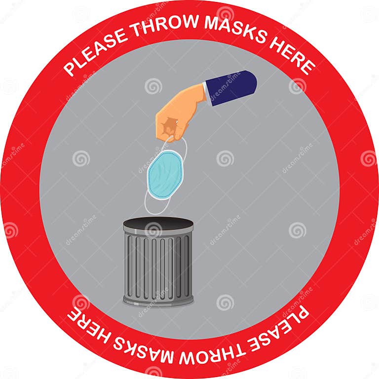 Please Throw Masks Here. Vector Illustrations Stock Vector ...