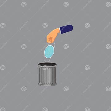 Please Throw Masks Here. Vector Illustrations Stock Vector ...