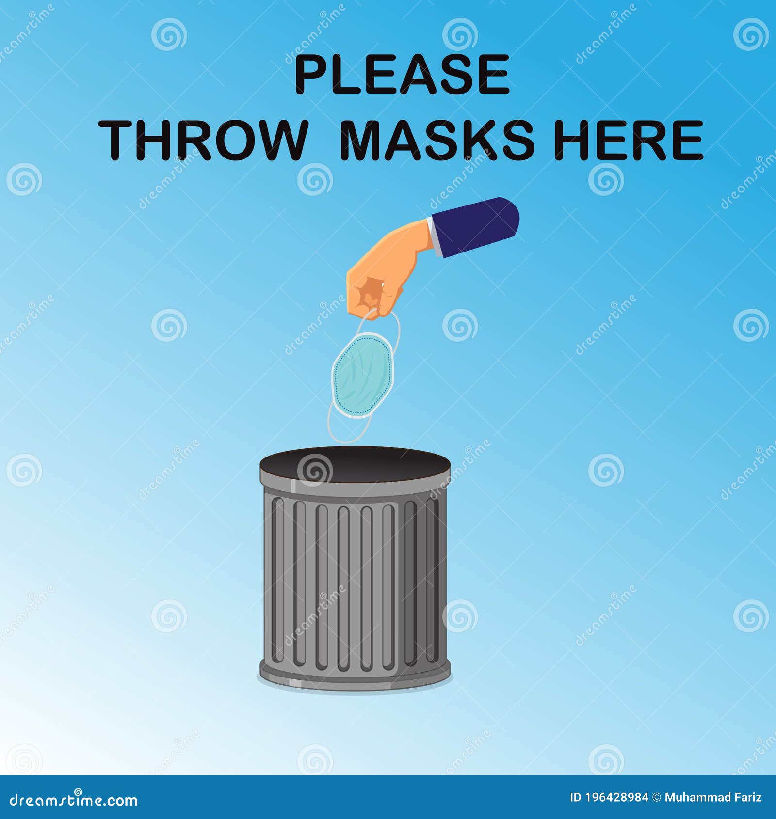 Please Throw Masks Here. Vector Illustrations Stock Vector ...