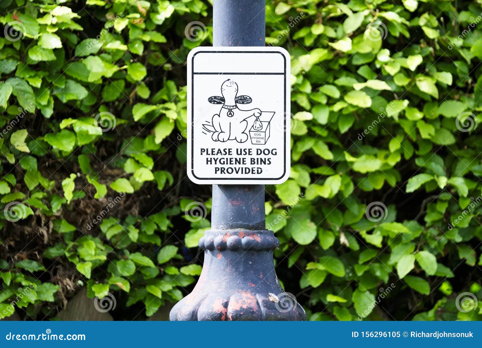 Please Use Dog Hygiene Bag Provided Sign Stock Image - Image of back ...