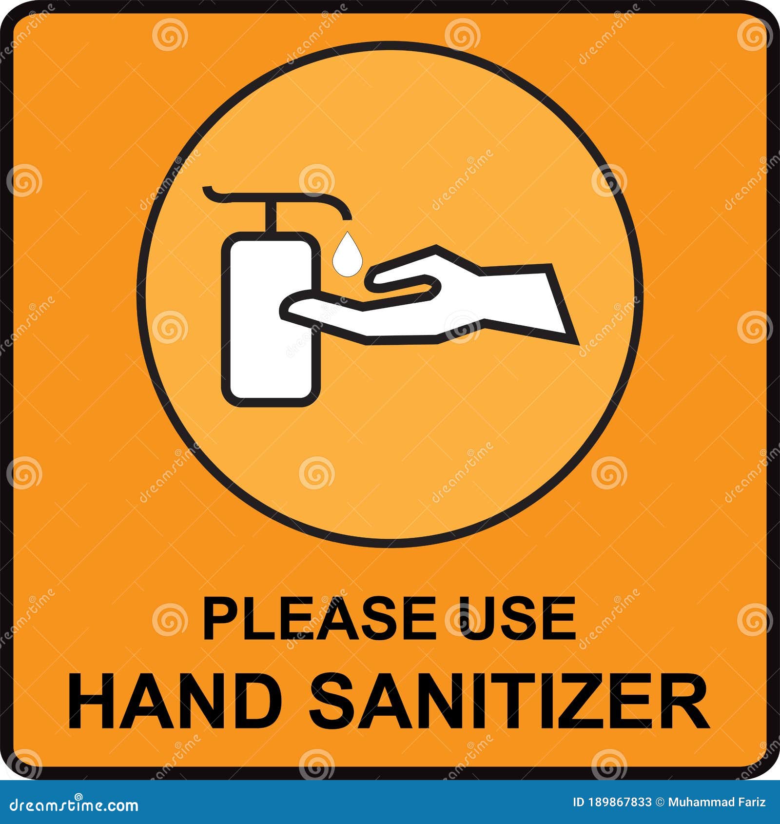 Please Use Hand Sanitizer Hygiene Warning Poster Icon. Vector Image ...