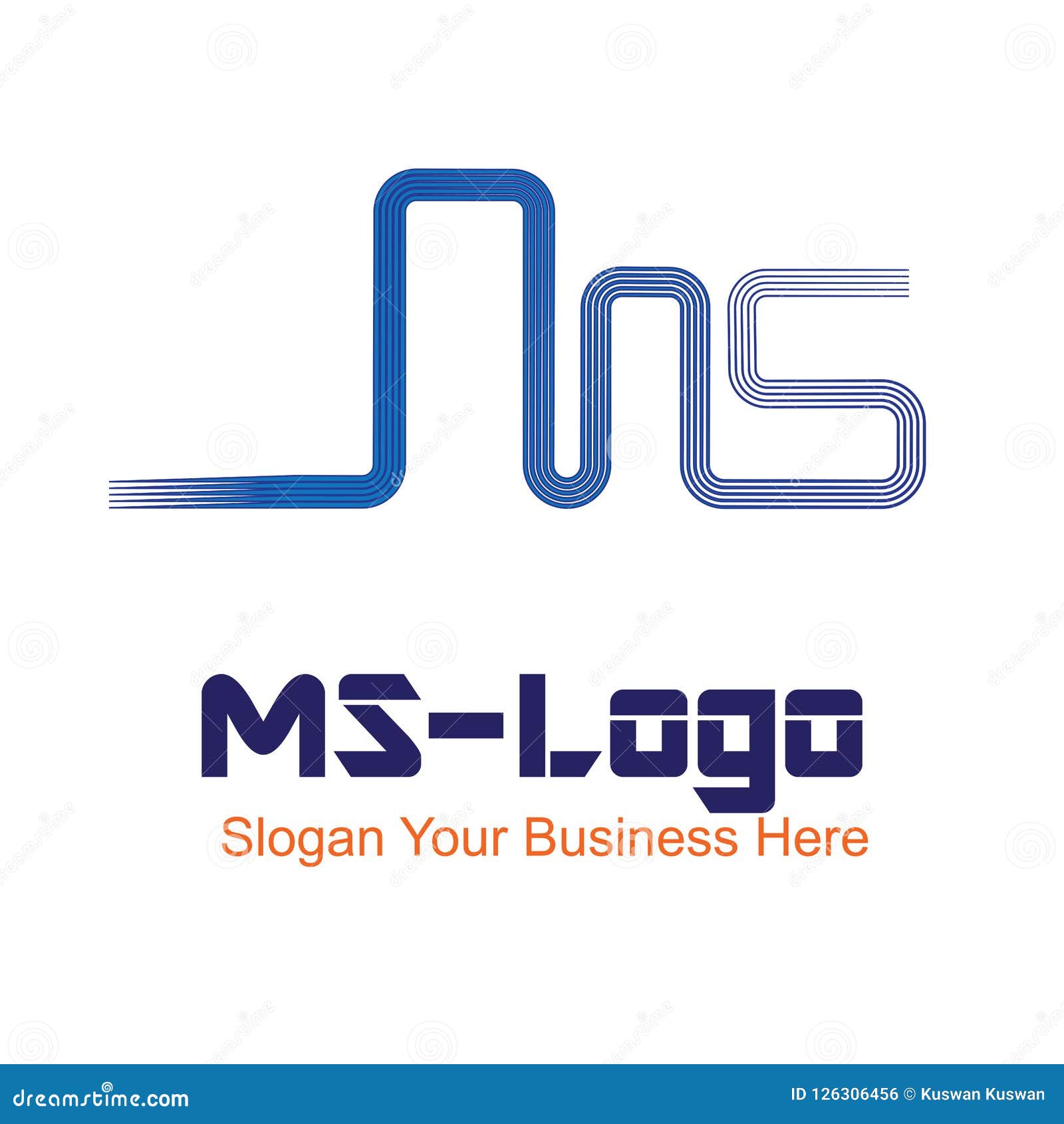 Logo Design Ms Logo Simple and Easy Stock Vector - Illustration of live ...
