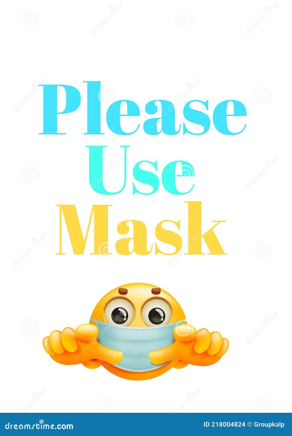 Please Use Mask Request Poster with High Quality Stock Illustration ...