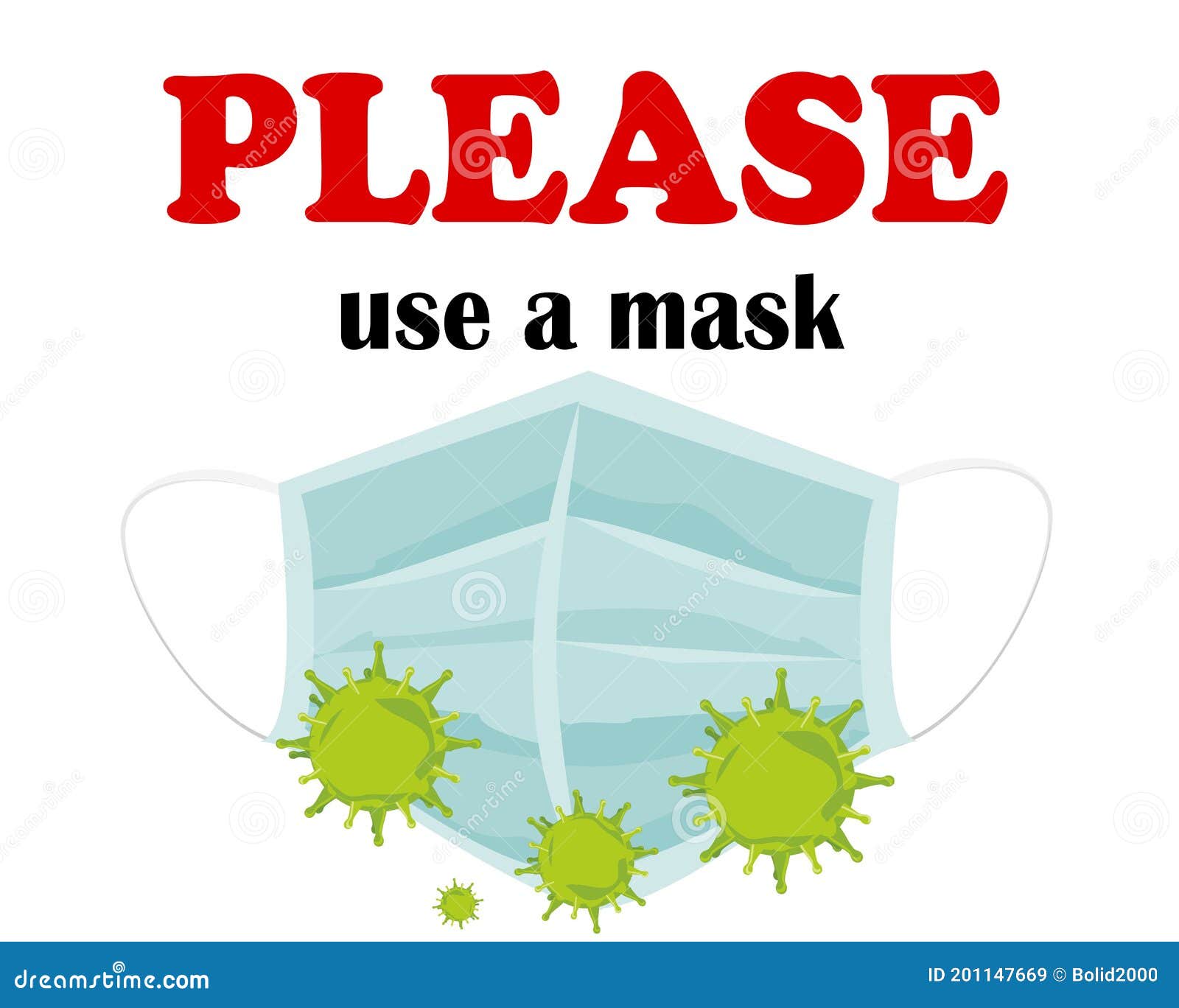 Wear a face mask stock illustration. Illustration of mask - 201147669