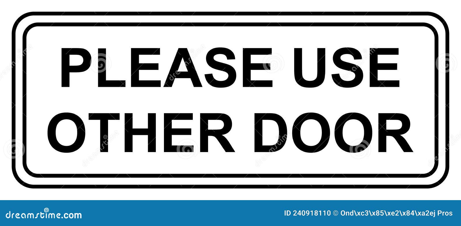 Please Use Other Door Graphic Icon, Information Label, Notice Text ...
