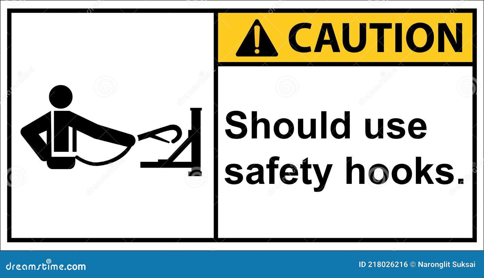 Please Use the Safety Hook before Every Work.,Caution Sign Stock Vector ...